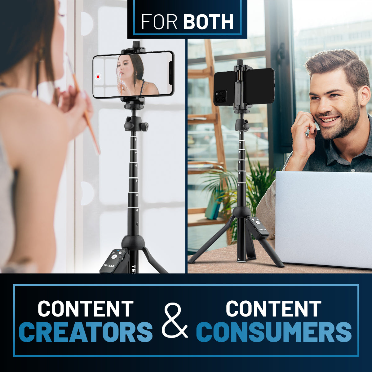 Texlar Selfie Stick Tripod TS48 Pro with Remote